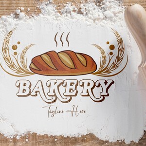 Modern Bakery Logo Design Package - Custom Pastry Shop Branding / Retro ...