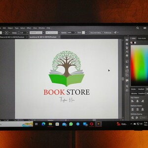 Book Logo Design / Book Shop Logo / Editable Book Store Logo / Book ...