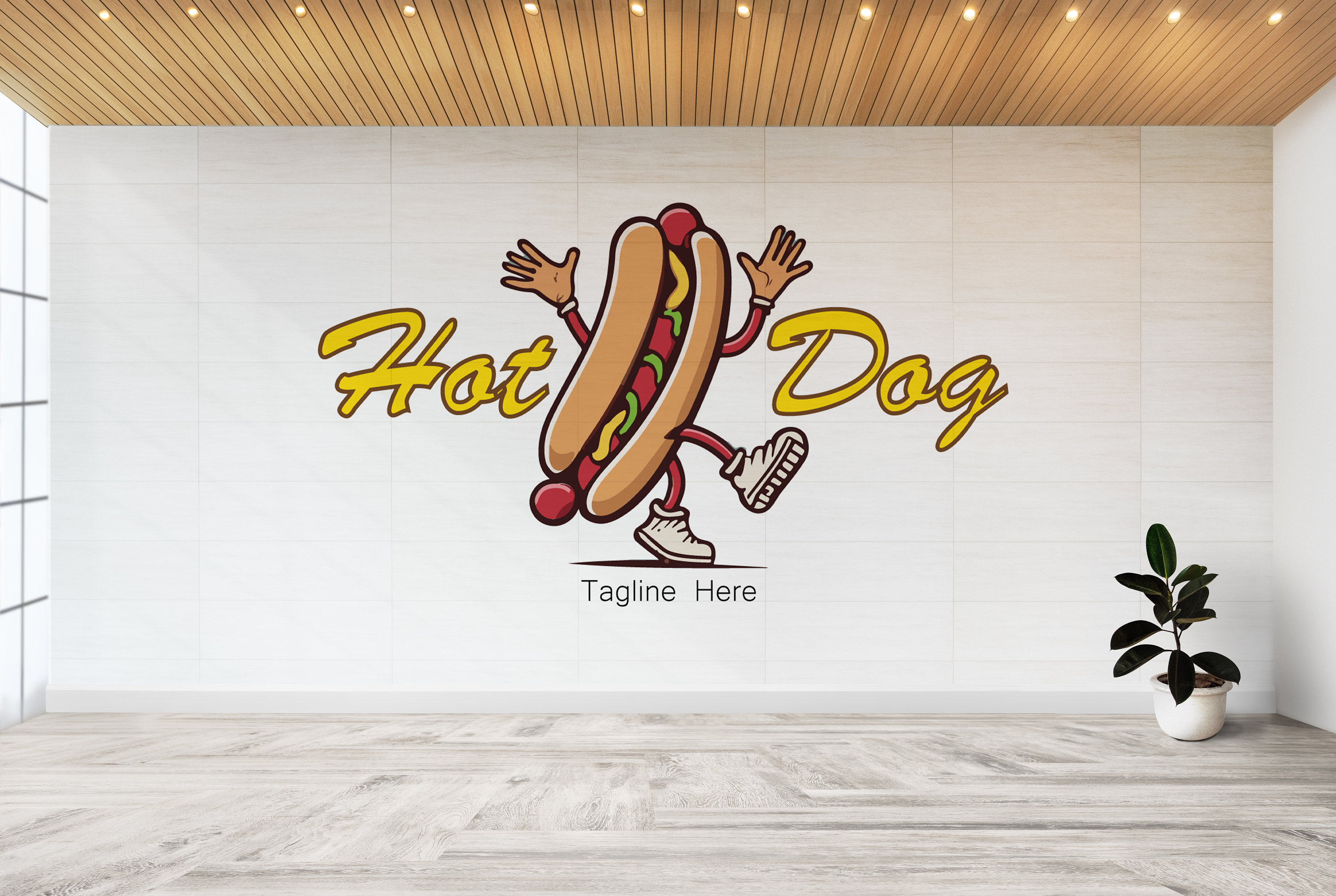 Editable Hot Dog Logo Design: Fast Food Restaurant Branding - Etsy