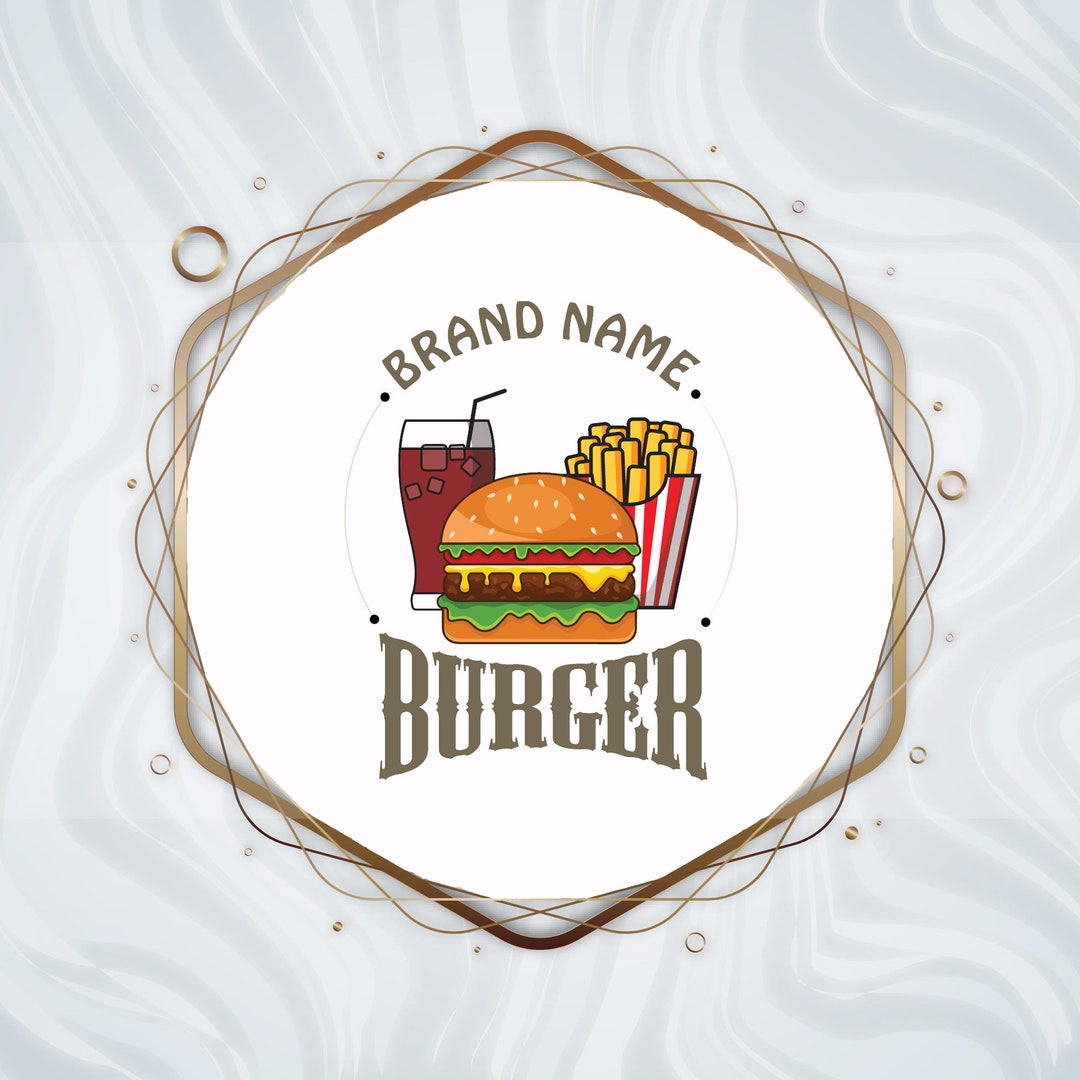 Burger Logo Design / Burger Shop Logo / Editable Fast Food Logo ...