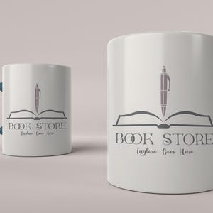 Custom Book Logo Design / Logo for Authors / Open Book and Pen Logo ...