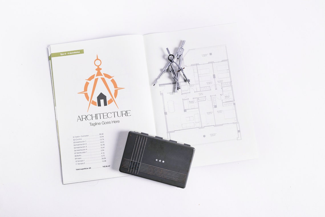 Professional Architect Logo Set Featuring Stylish Compass Designs ...