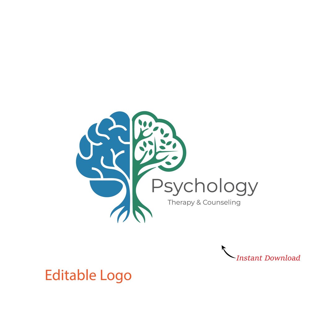 Brain & Tree of Life Logo / Psychology Therapist Wellness Logo Design ...