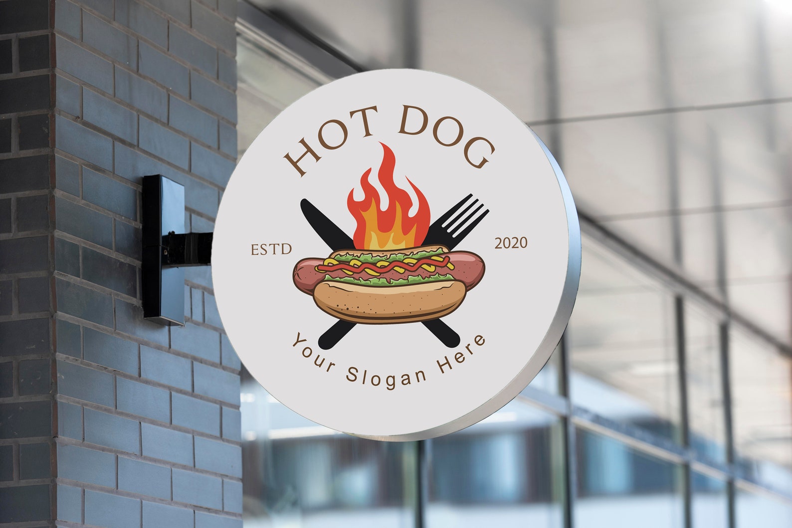 Editable Hot Dog Logo Design: Fast Food Restaurant Branding (AI) - Etsy