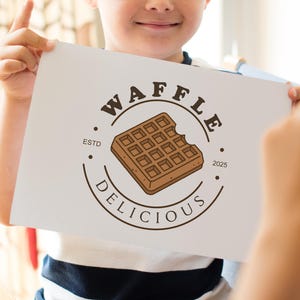 Premium Waffle Logo - Perfect for Cafés, Bakeries & Dessert Shops ...