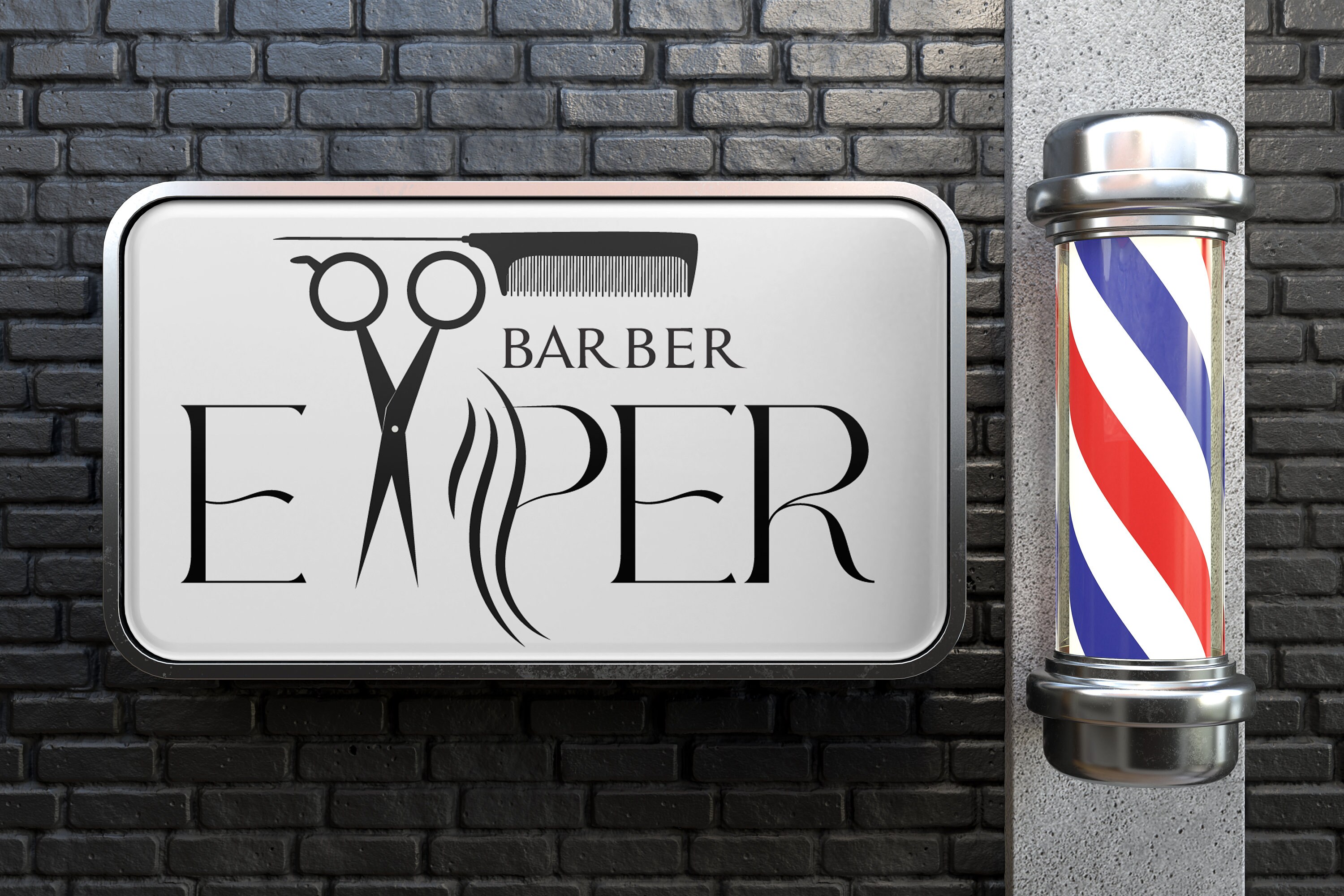 Barber Logo / Hair Stylist Logo / Editable Barber Shop Logo / - Etsy