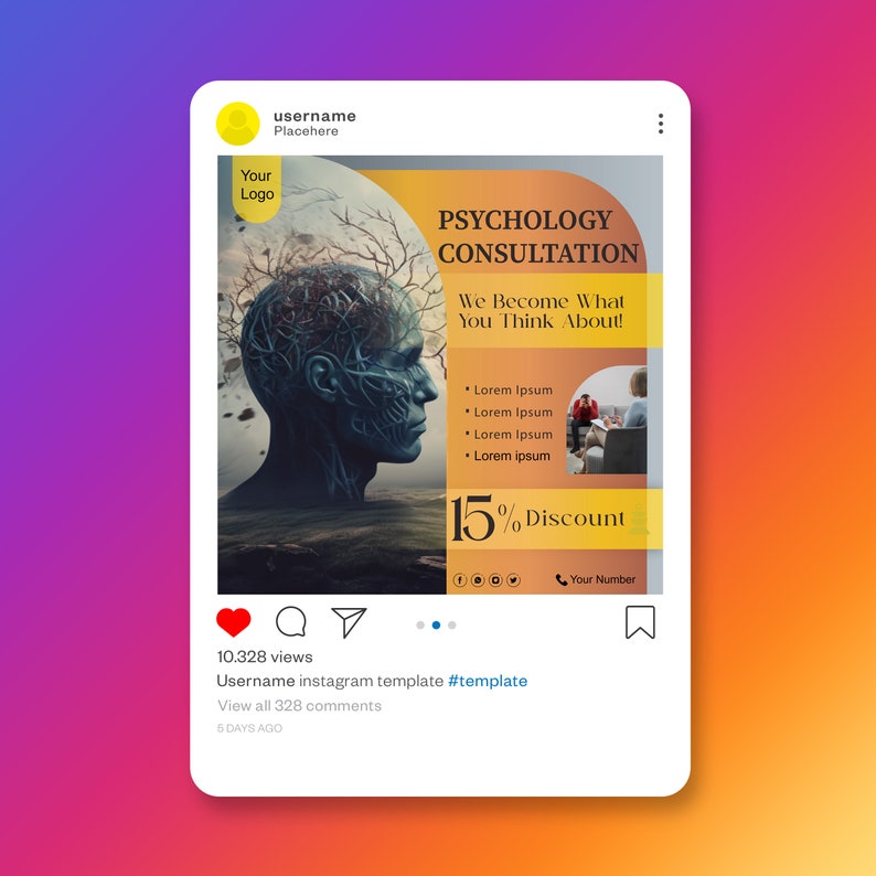 Counseling Psychology Therapy Flyer / Editable Therapy Social Media ...