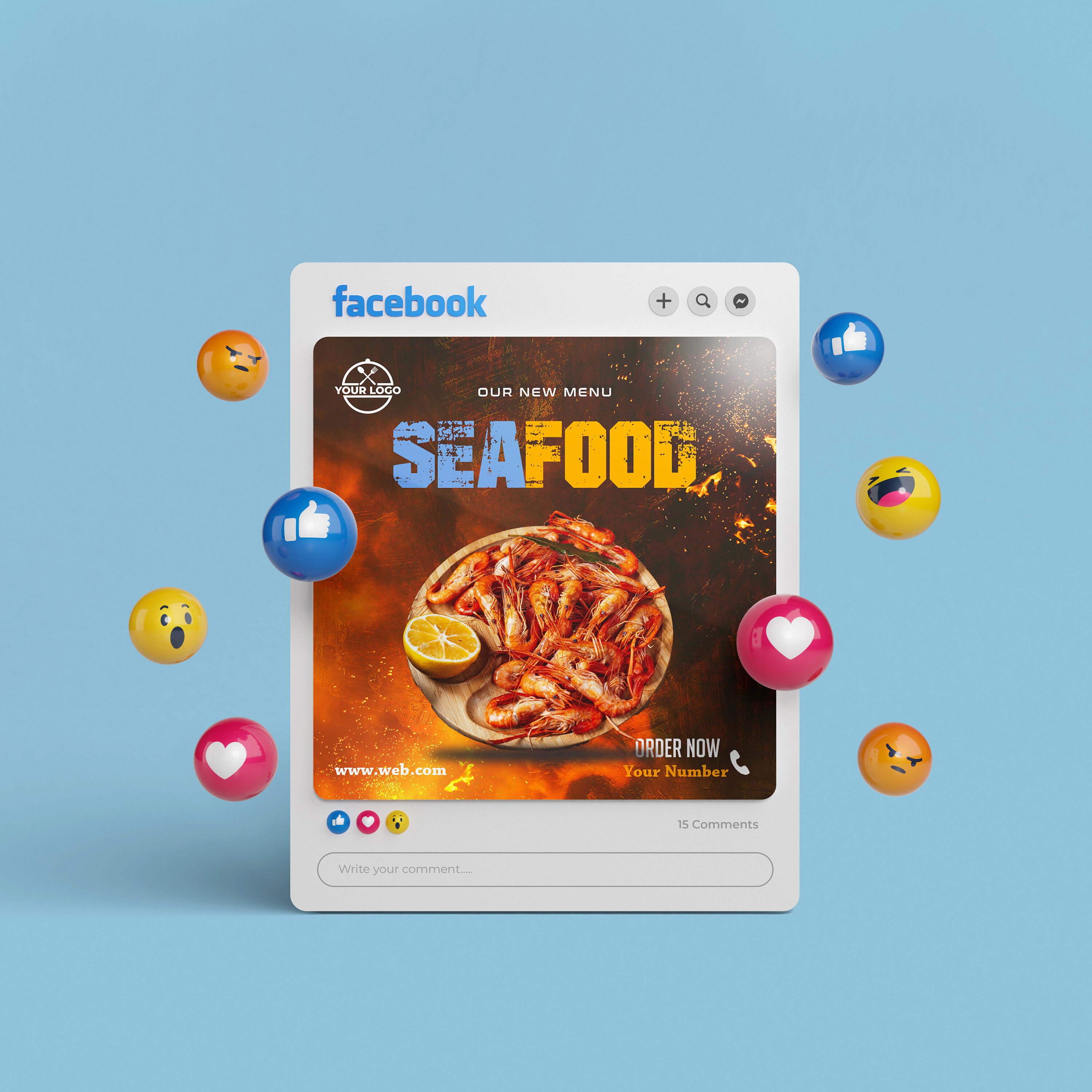 Seafood Flyer / Seafood Restaurant Instagram Post / Special Seafood ...