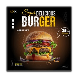 Diy Burger Flyer / Burger Marketing Social Media Post / Burger ...