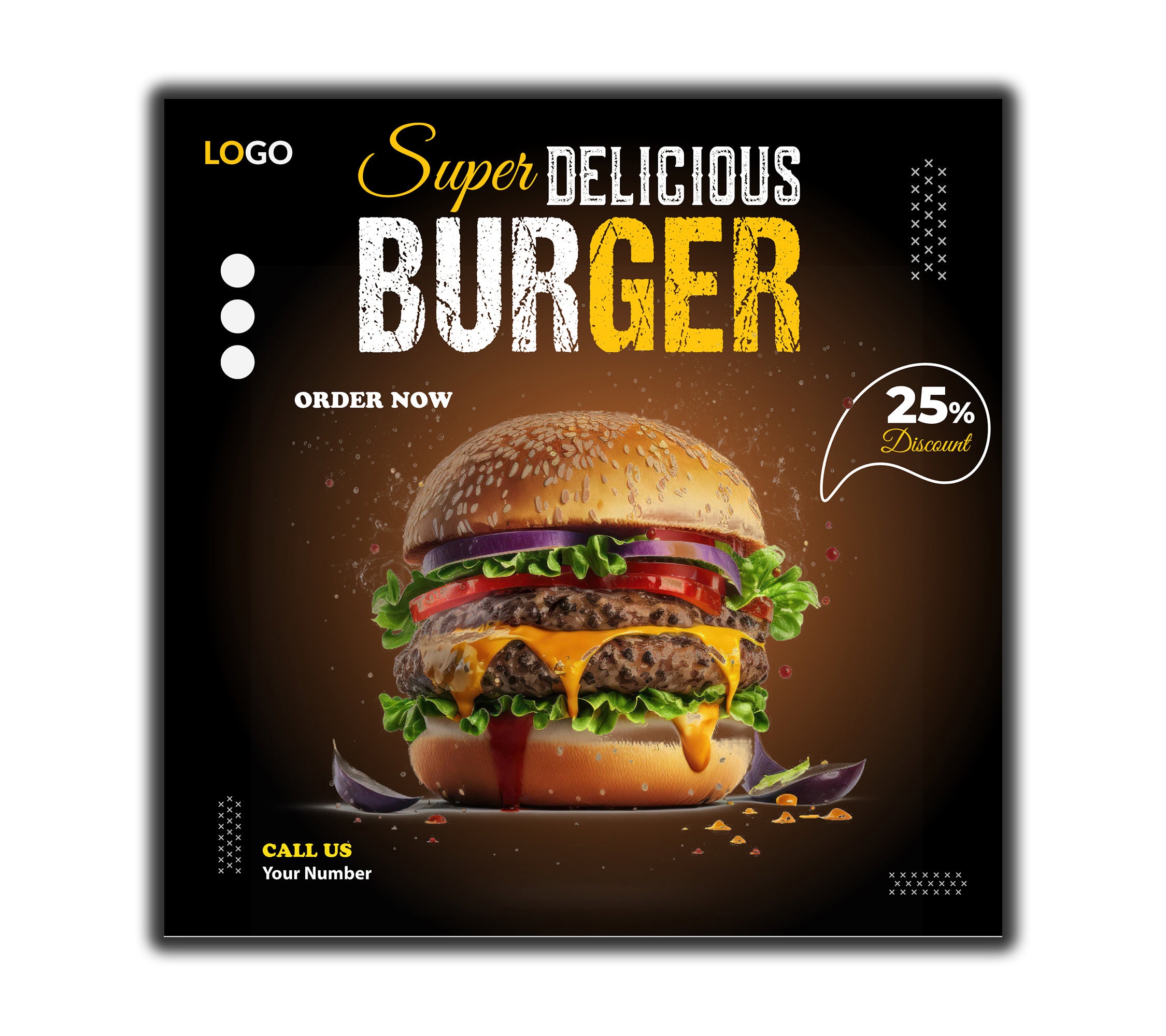 Diy Burger Flyer / Burger Marketing Social Media Post / Burger ...