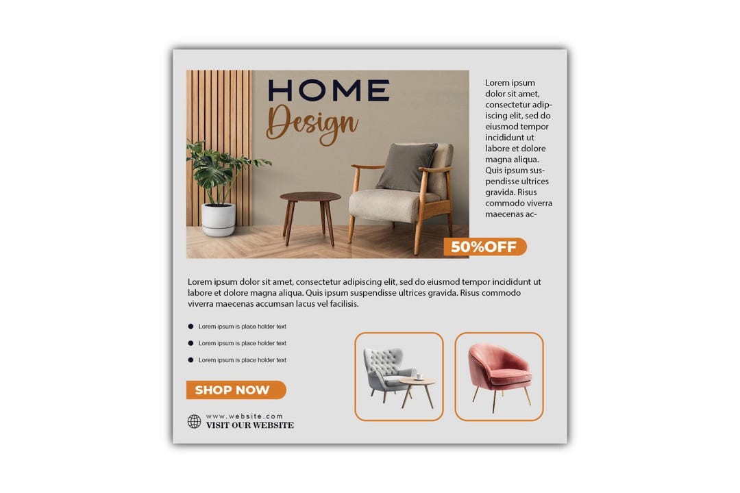 Modern Furniture Store Flyer Template: Editable PSD Design (print ...