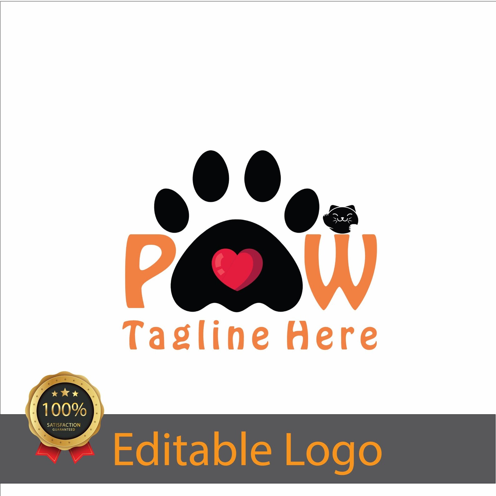 Personalized Pet Care Logo / Cute Paw Logo / Petshop Logo / Dog Paw ...