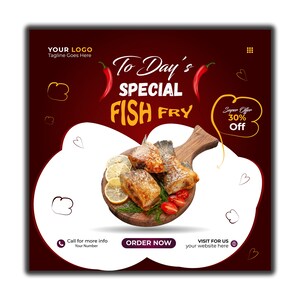 Flyer for Fish Fried / Fish Fry Cookout Instagram / Fried Fish Social ...