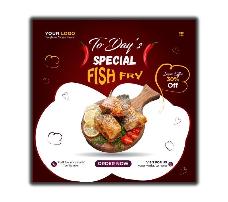 Flyer for Fish Fried / Fish Fry Cookout Instagram / Fried Fish Social ...