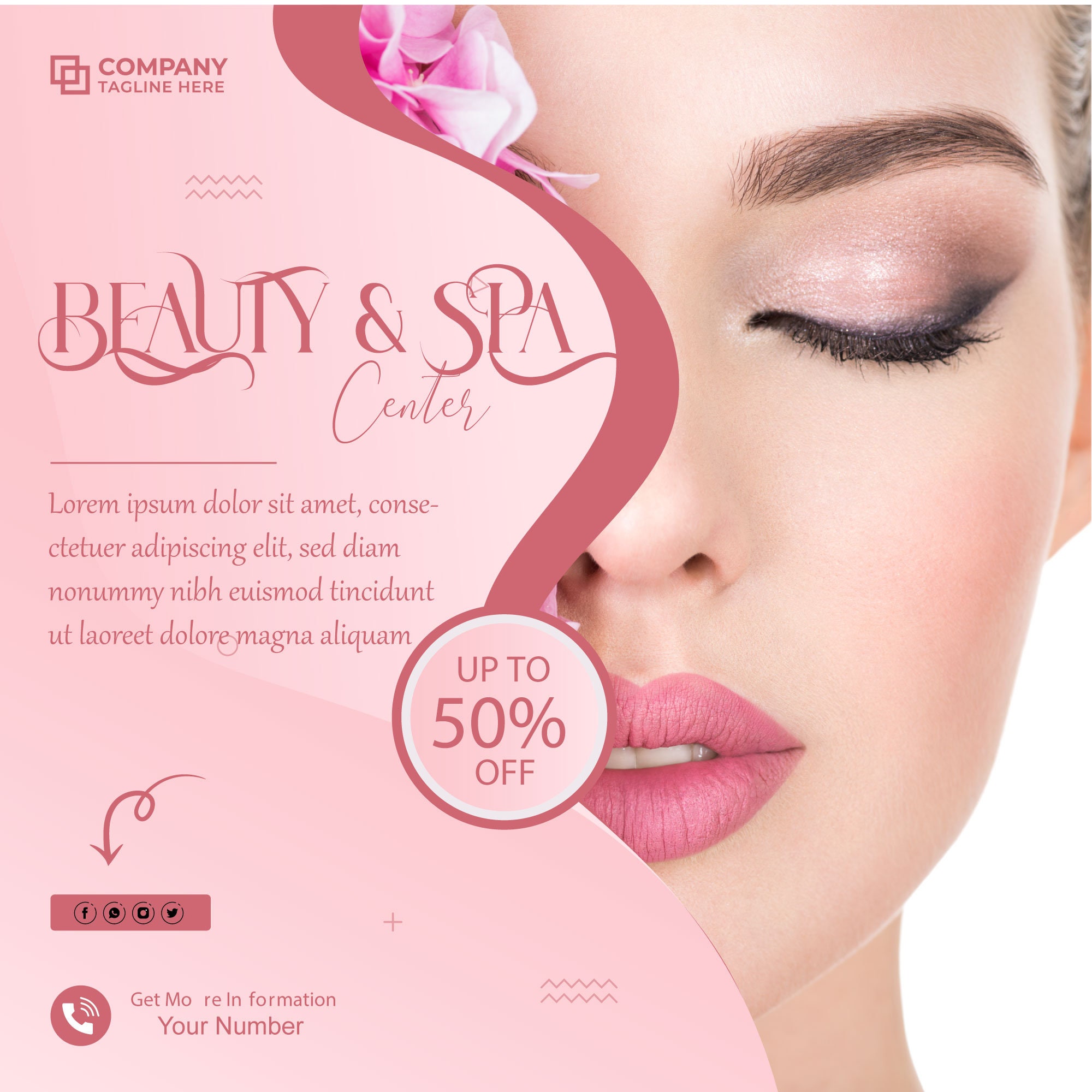 Beauty Salon Flyer Design / Spa Services Flyer / Facial Beauty ...