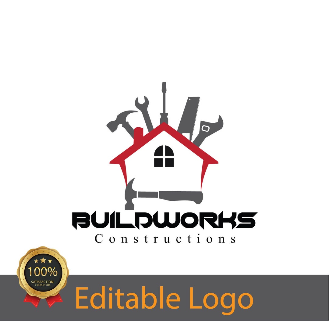 Editable Construction Logo / Logo for House Repair / Renovation Logo ...