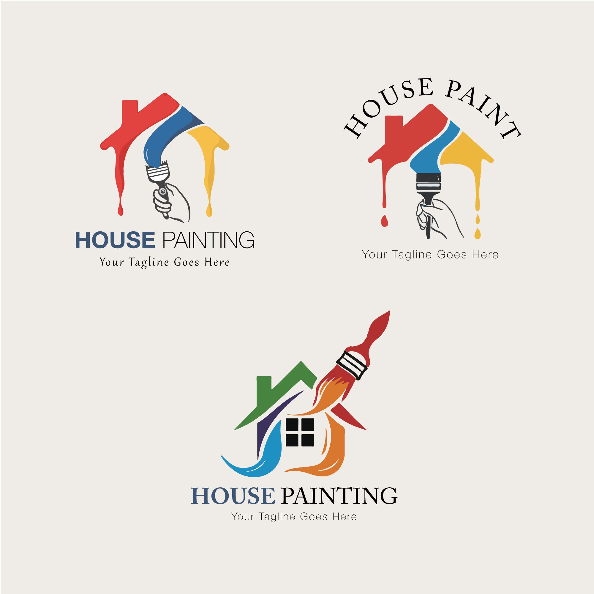 Custom Painting Logo Bundle Design Art for Business Identity / House ...
