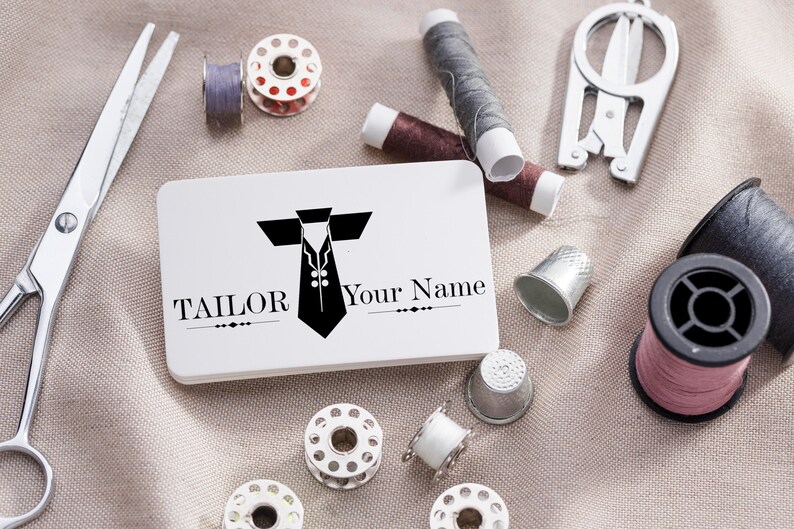 Tailor Logo Design With 2 Alternatives / 2 Pieces Editable Sewing Logo ...