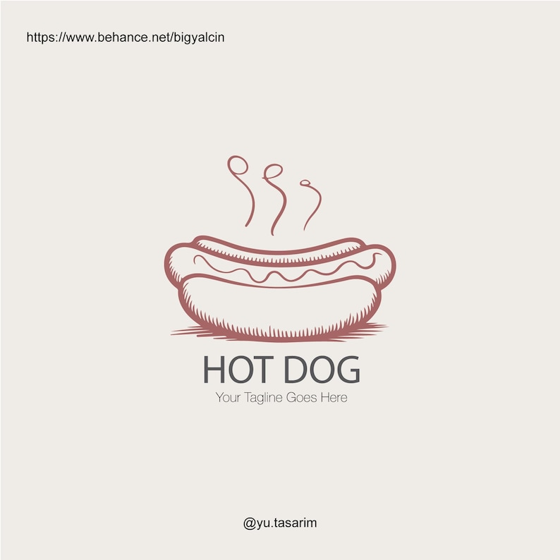 Hot Dog Logo Design: Editable Fast Food Branding - Etsy