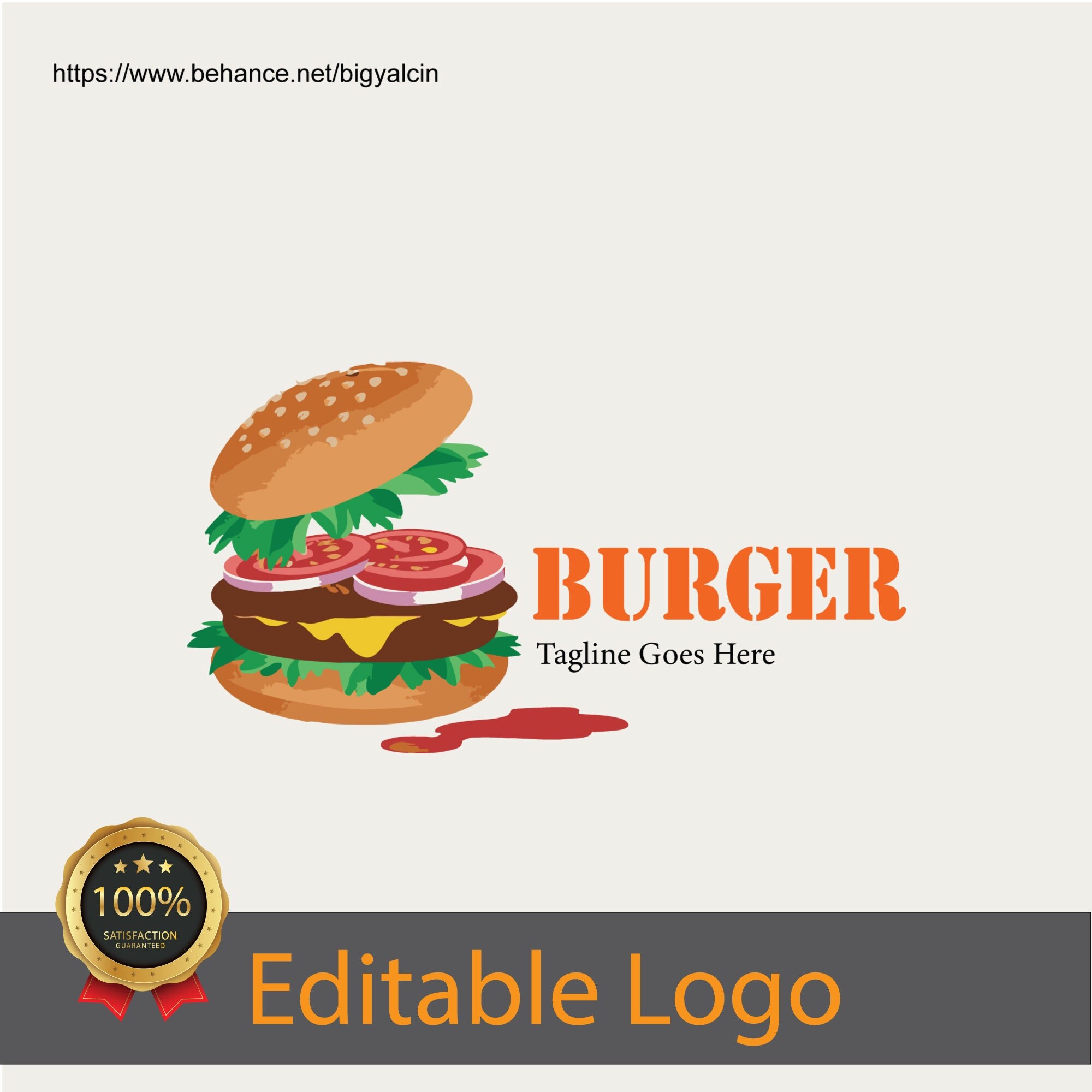 Burger Logo Digital Download Instant Artwork for Fast Food Lovers ...