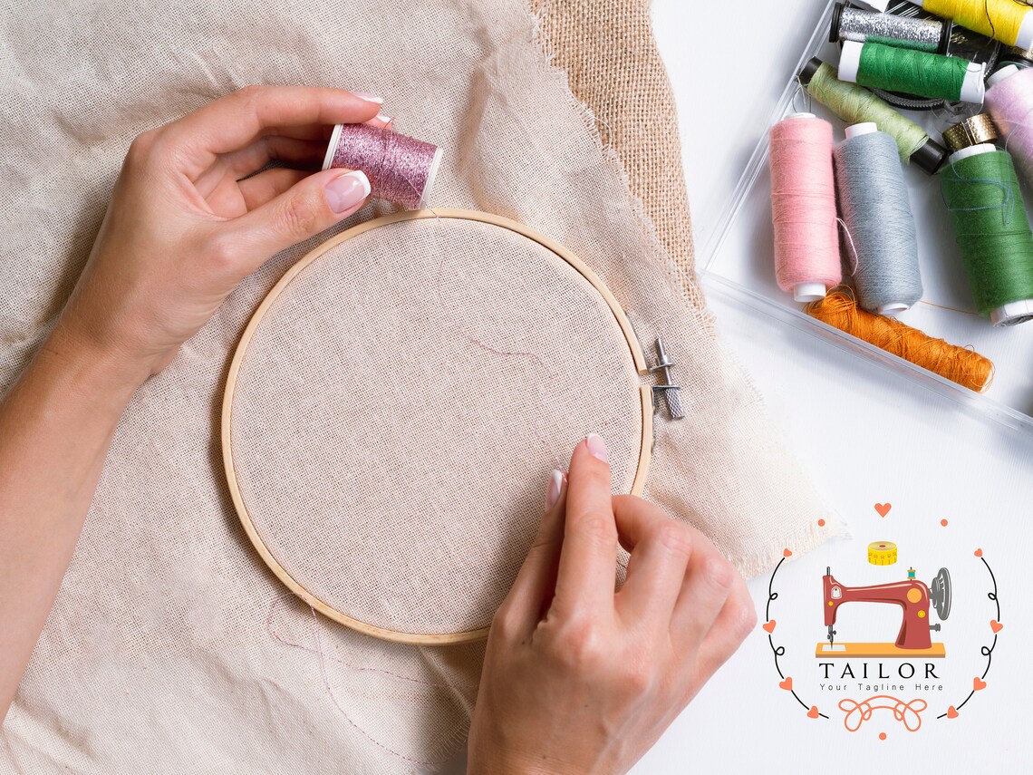 Custom Sewing Logo Design: Editable Tailor Branding (AI, PDF, JPG) - Etsy