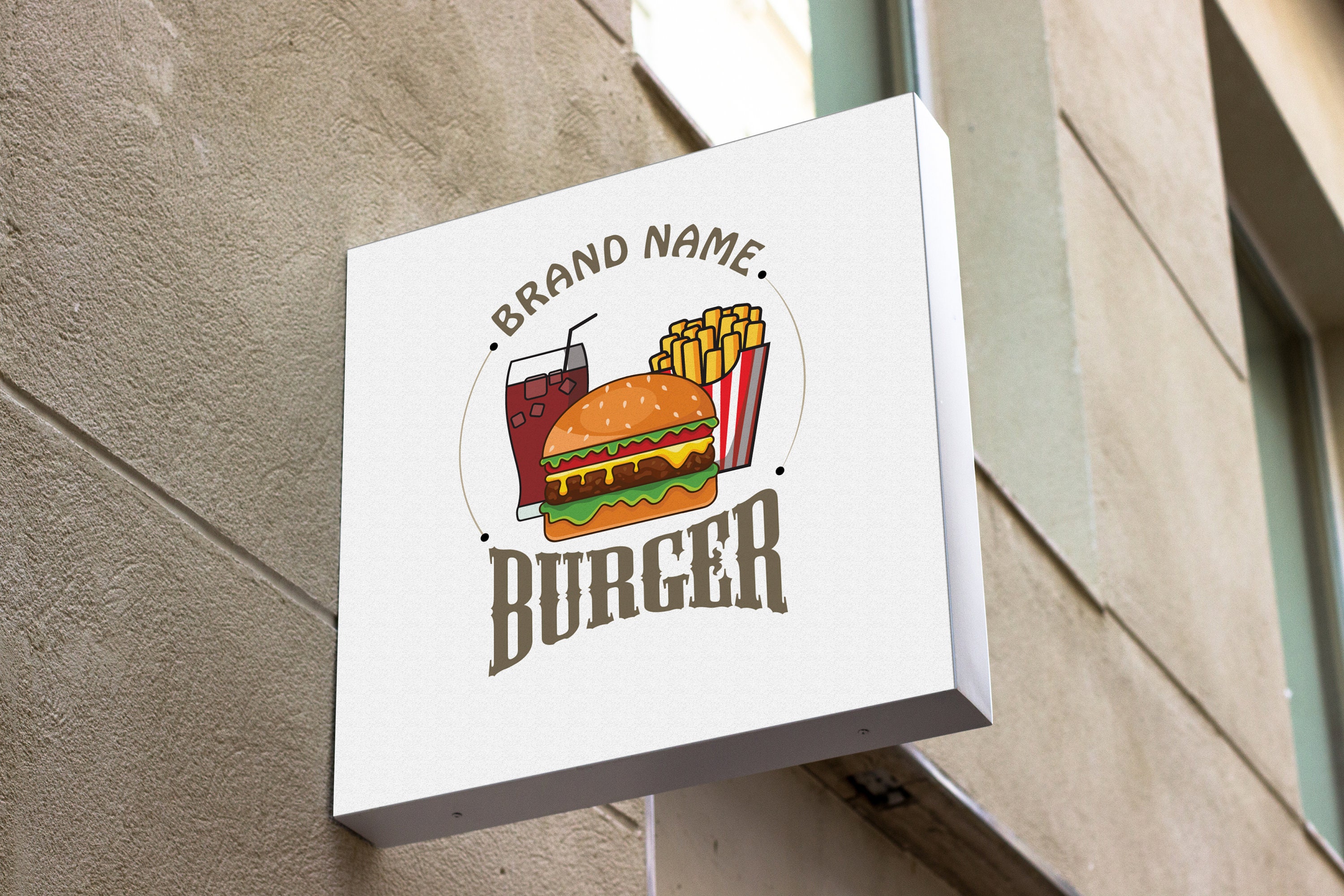 Burger Logo Design / Burger Shop Logo / Editable Fast Food - Etsy