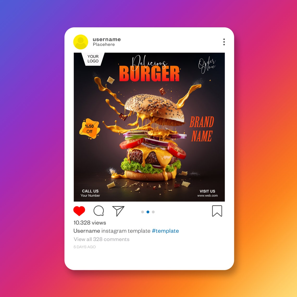 Burger Flyer Design / Burger Marketing Social Media / Fast Food ...