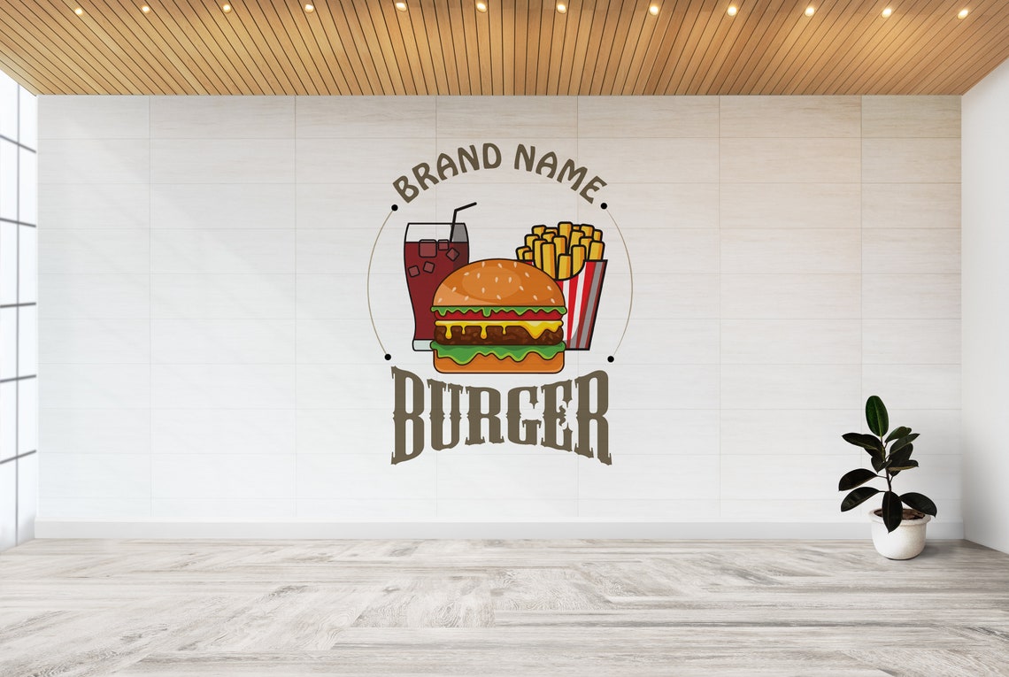 Burger Logo Design / Burger Shop Logo / Editable Fast Food - Etsy