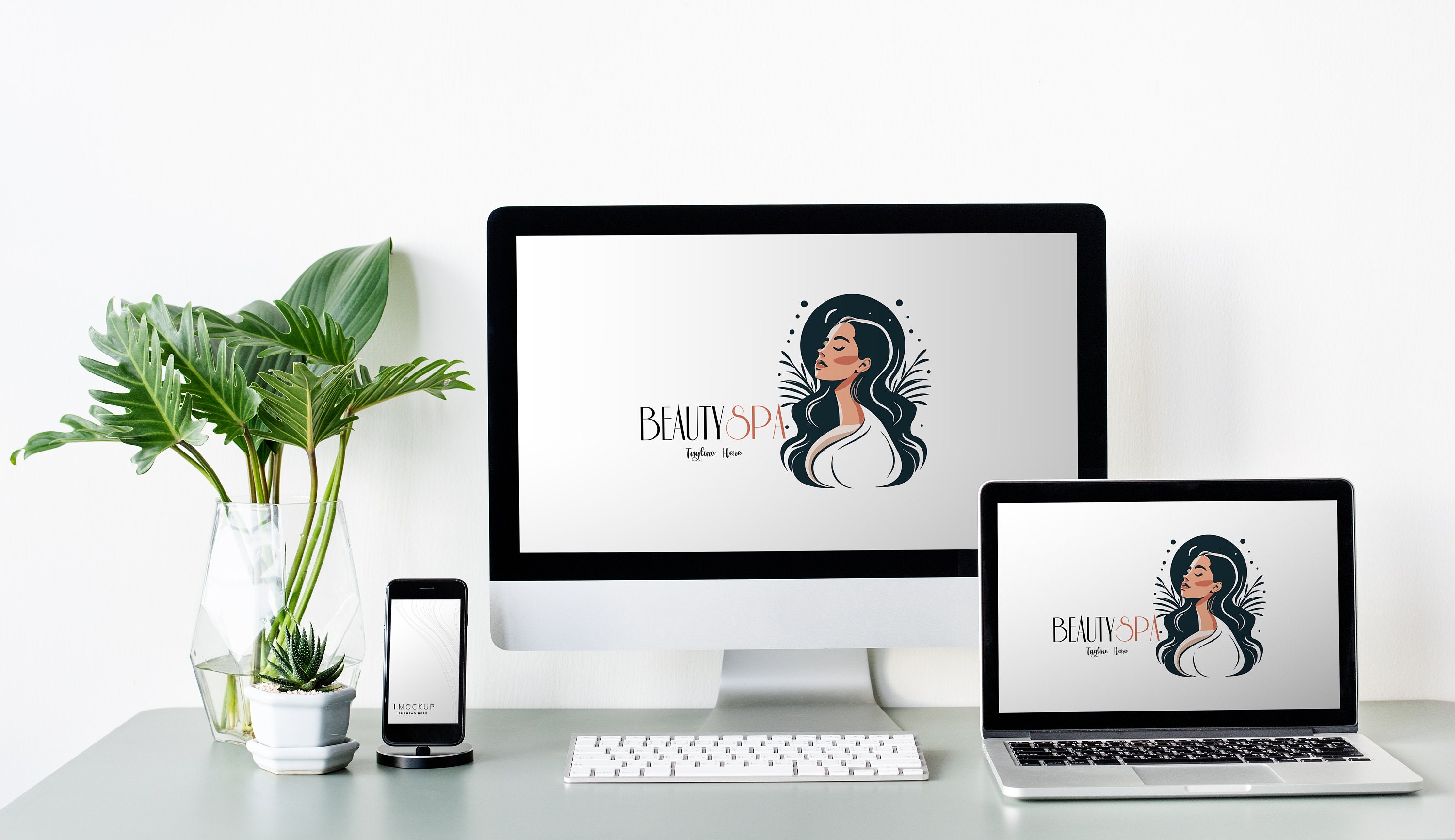 Modern Beauty Salon Logo Design: Custom Spa Brand Identity (AI, PDF ...