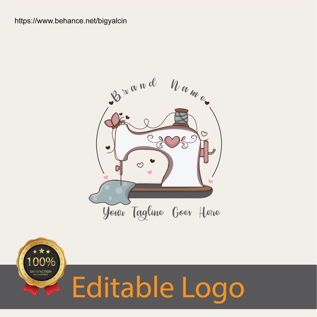 Custom Sewing Machine Logo – Tailoring and Sewing Business ...