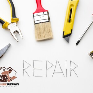 Home Repair Service Logo / Renovation Logo Design / Construction Logo ...