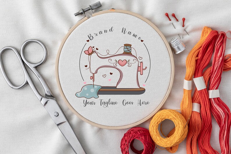Custom Sewing Machine Logo – Tailoring and Sewing Business ...