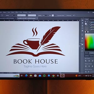Editable Book Logo Design: Author, Blogger, Bookstore (AI, JPG, PDF) - Etsy