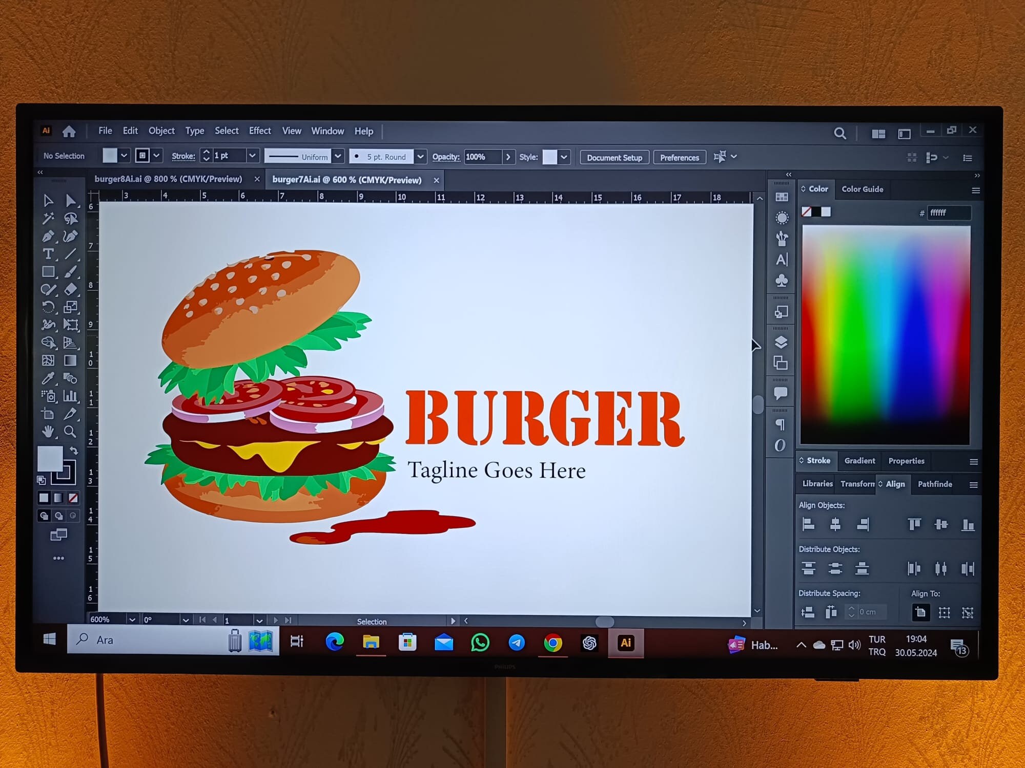 Burger Logo Digital Download Instant Artwork for Fast Food Lovers ...