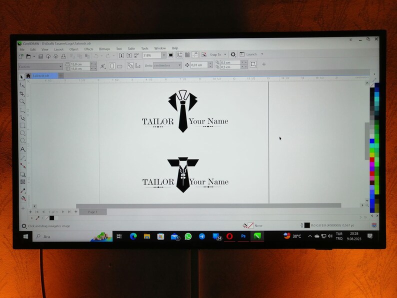 Tailor Logo Design With 2 Alternatives / 2 Pieces Editable Sewing Logo ...