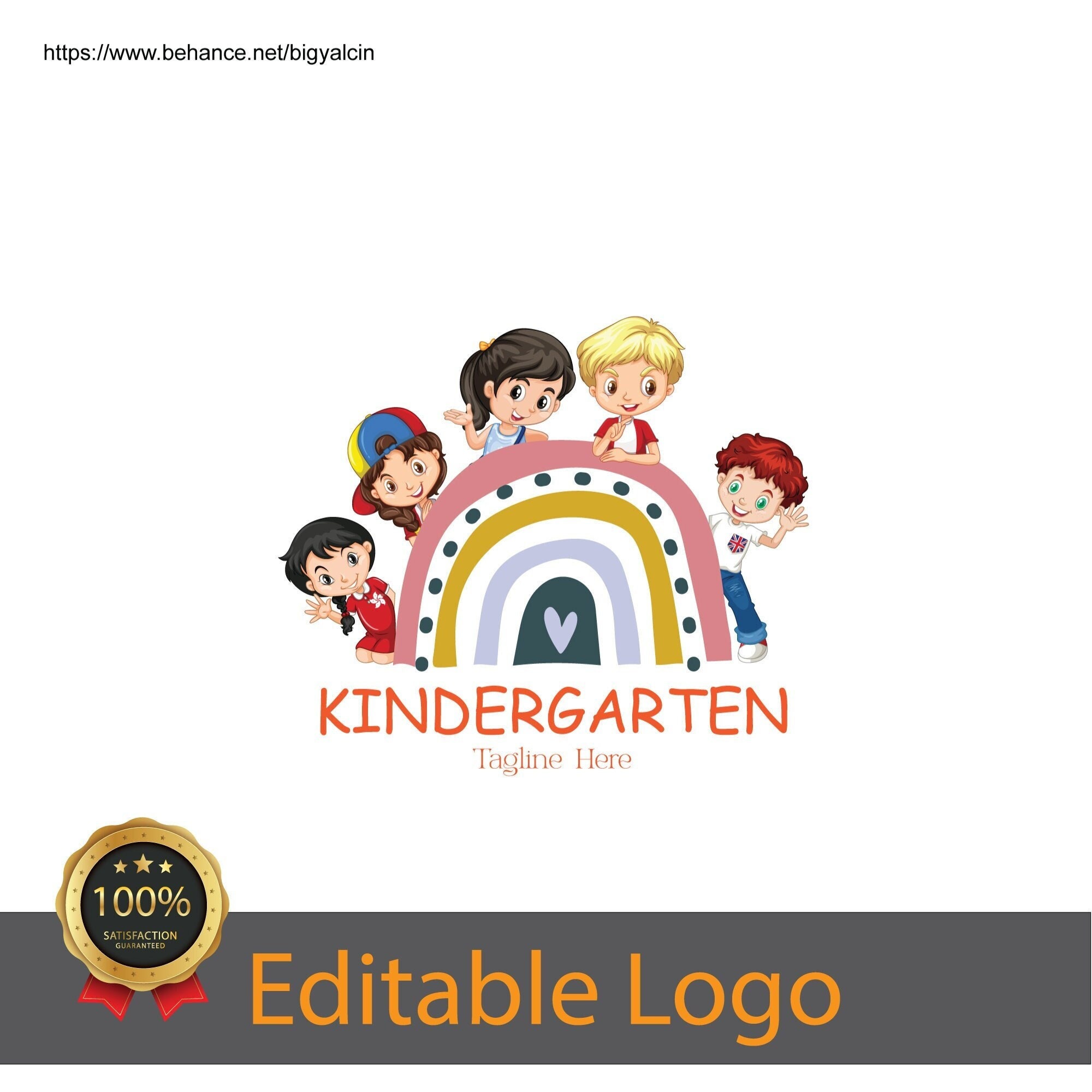 Diy Kindergarten Logo Design / Preschool Logo / Kids Logo Template ...