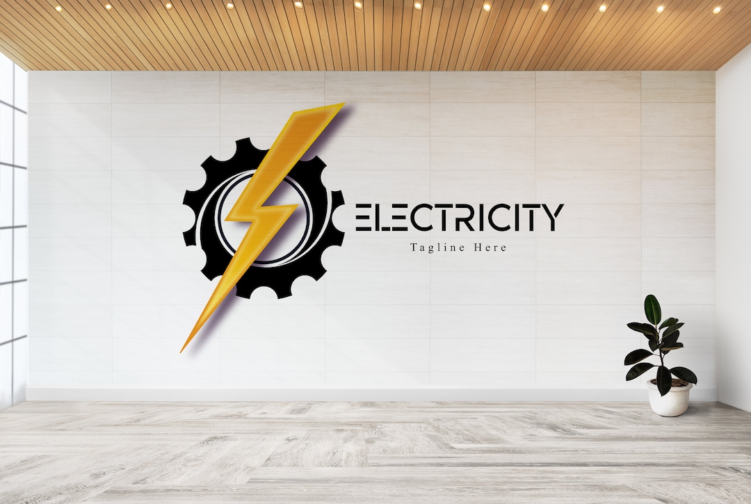 Electrician Logo Design: Lightning Bolt, Editable Electrical Business ...