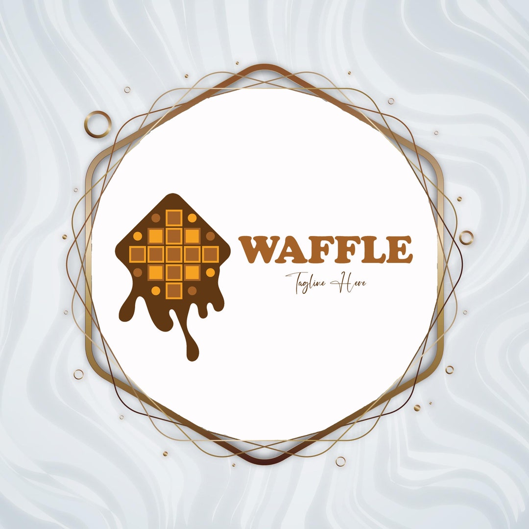 Waffle Logo Design / Editable Cake Logo / Waffle Shop Logo / - Etsy