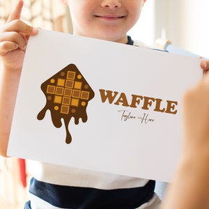 Waffle Logo Design / Editable Cake Logo / Waffle Shop Logo / Dessert ...
