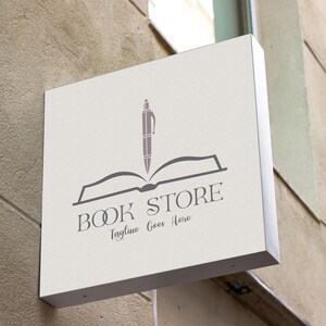 Custom Book Logo Design / Logo for Authors / Open Book and Pen Logo ...