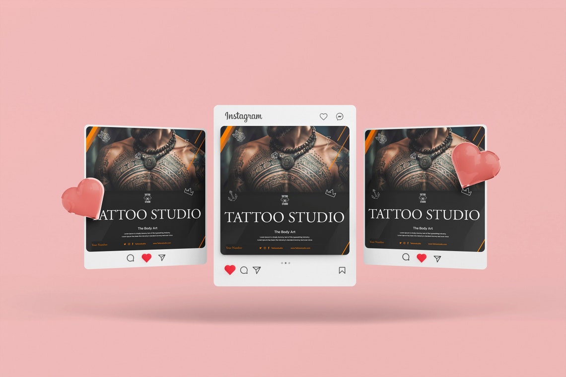 Tattoo Flyer Design / Tattoo Studio İnstagram Post / Tattoo Artist ...