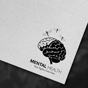 Mental Health Therapy Logo / Brain Dragonfly Logo Design (AI, PDF, JPG ...