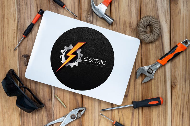 Professional Electrician Logo – Editable Branding for Electrical ...