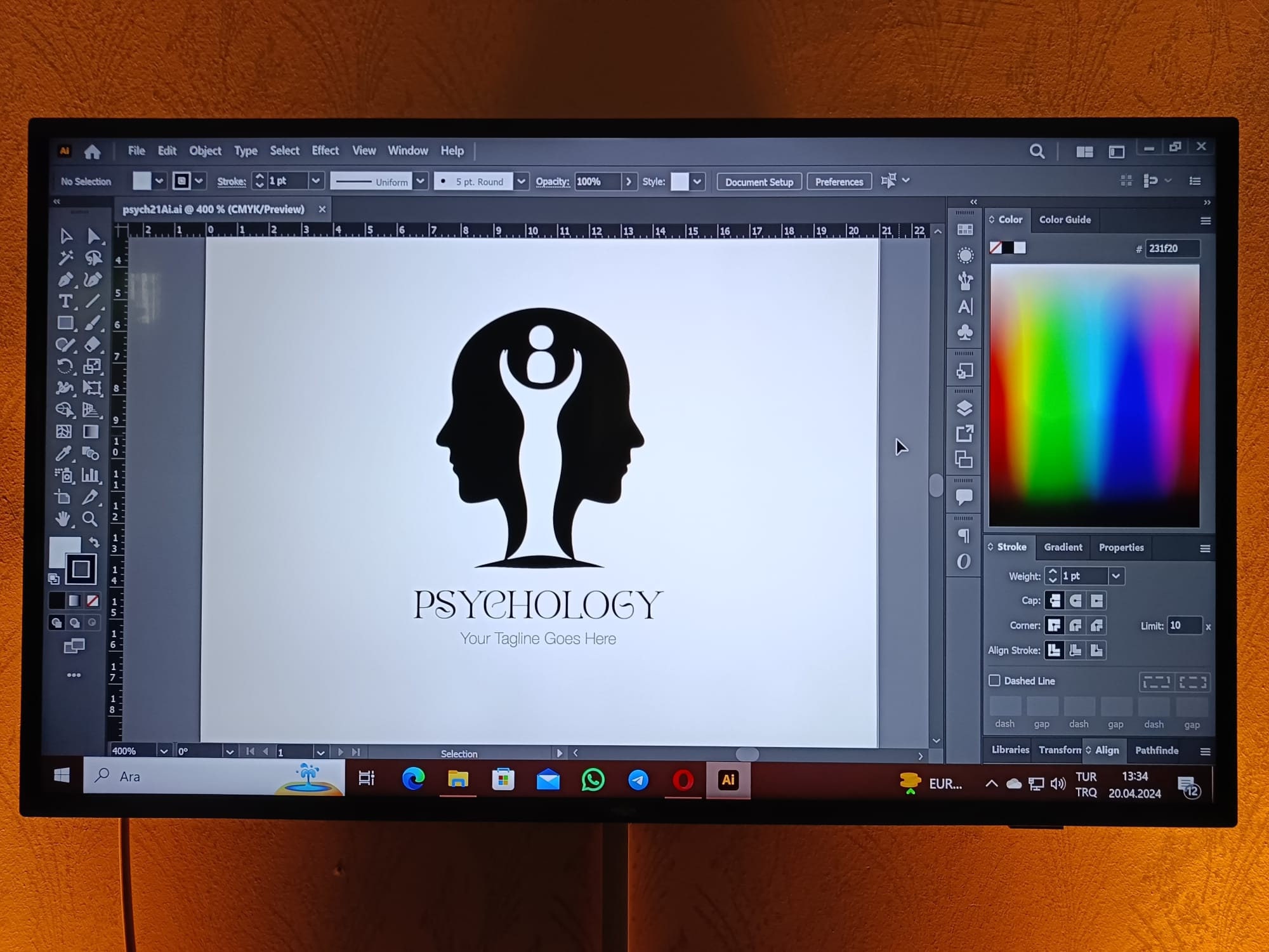 Minimalist Psychology Logo Template Instant Download for Counselors / Unique Psychologist Logo ...