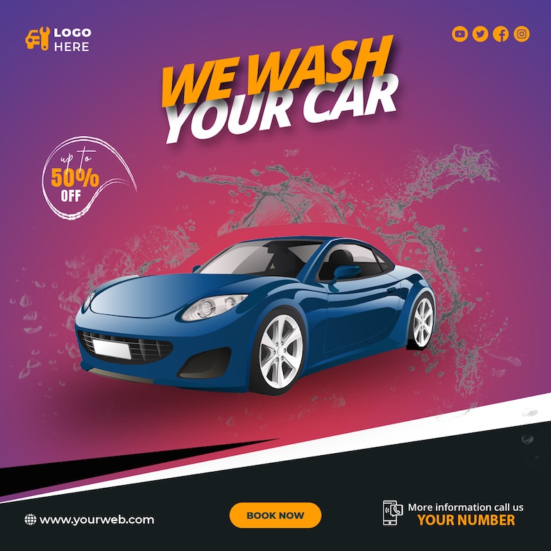 DIY Car Wash Flyer Template / Auto Detailing Poster / Editable Car ...