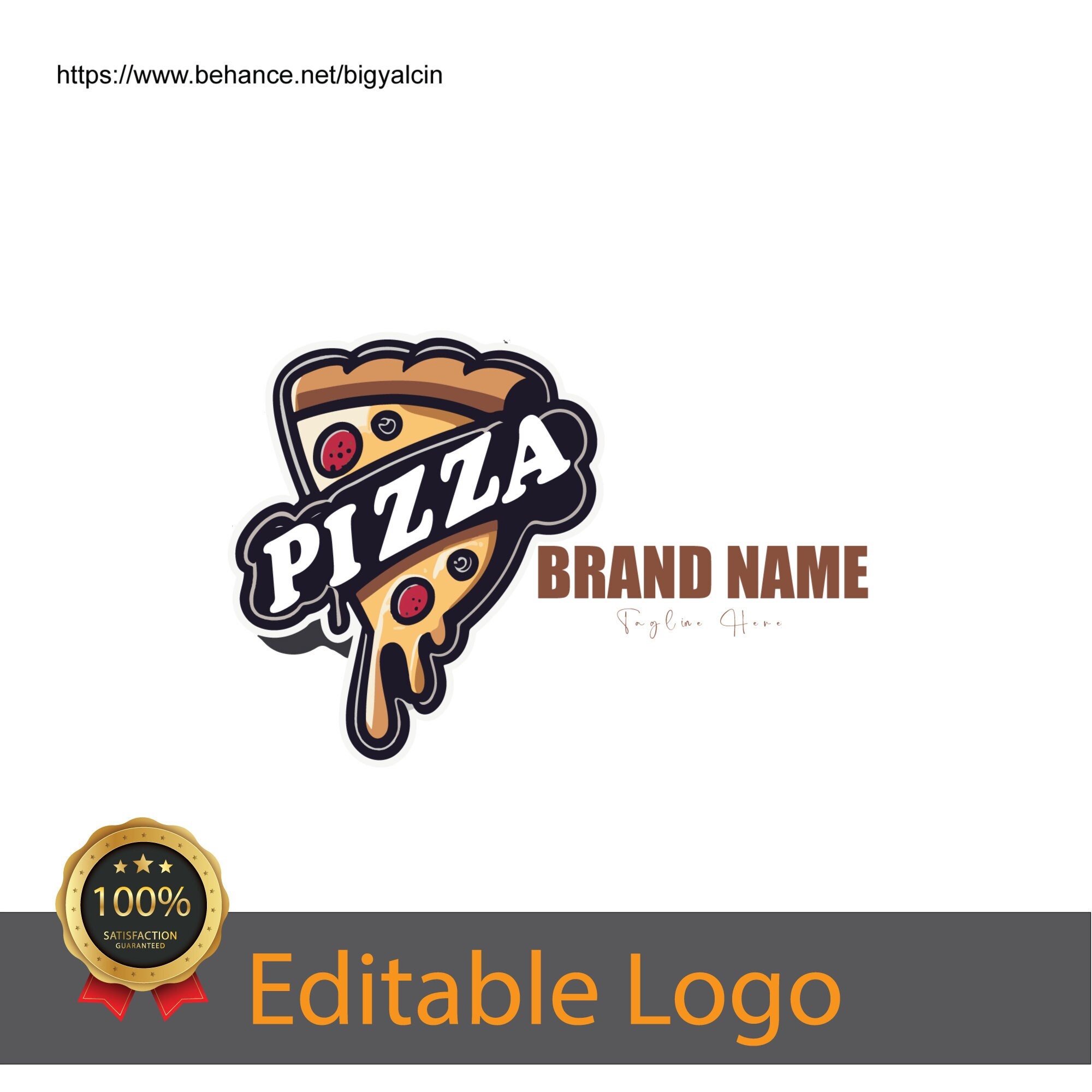 Pizza Logo Design / Pizza Shop Logo / Editable Fast Food Logo / Pizza ...