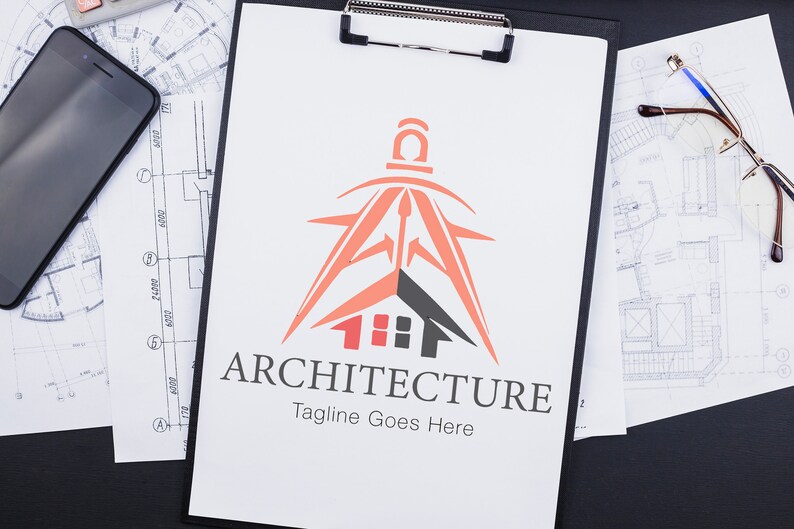 Professional Architect Logo Set Featuring Stylish Compass Designs ...