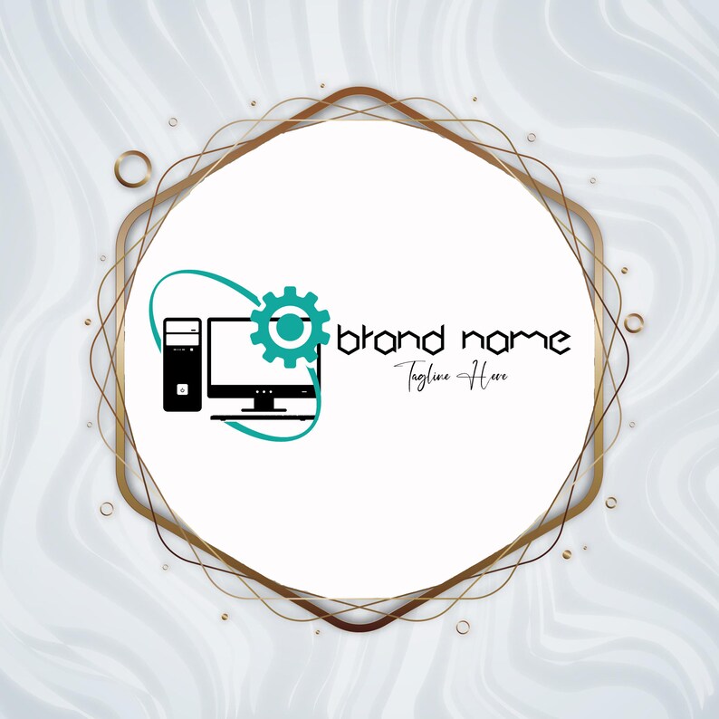 Computer Repair Logo / Computer Service Logo / Premade Computer Logo / Editable PC Logo / Pc ...