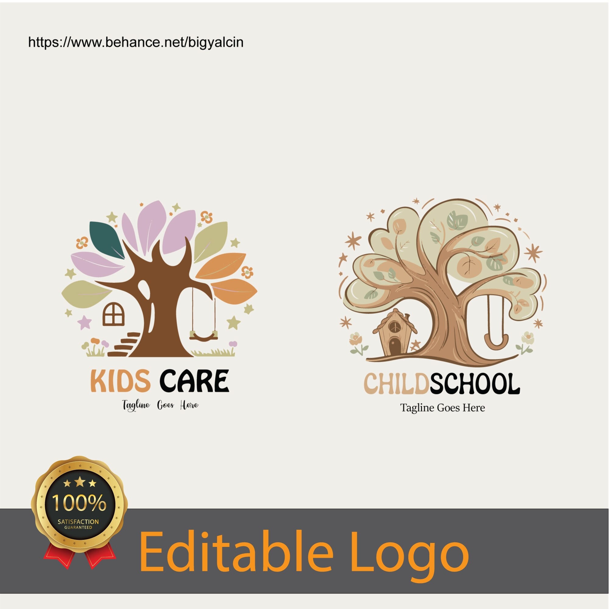 Kindergarten Logo Kit / Fun, Colorful, Editable (AI File) - Etsy