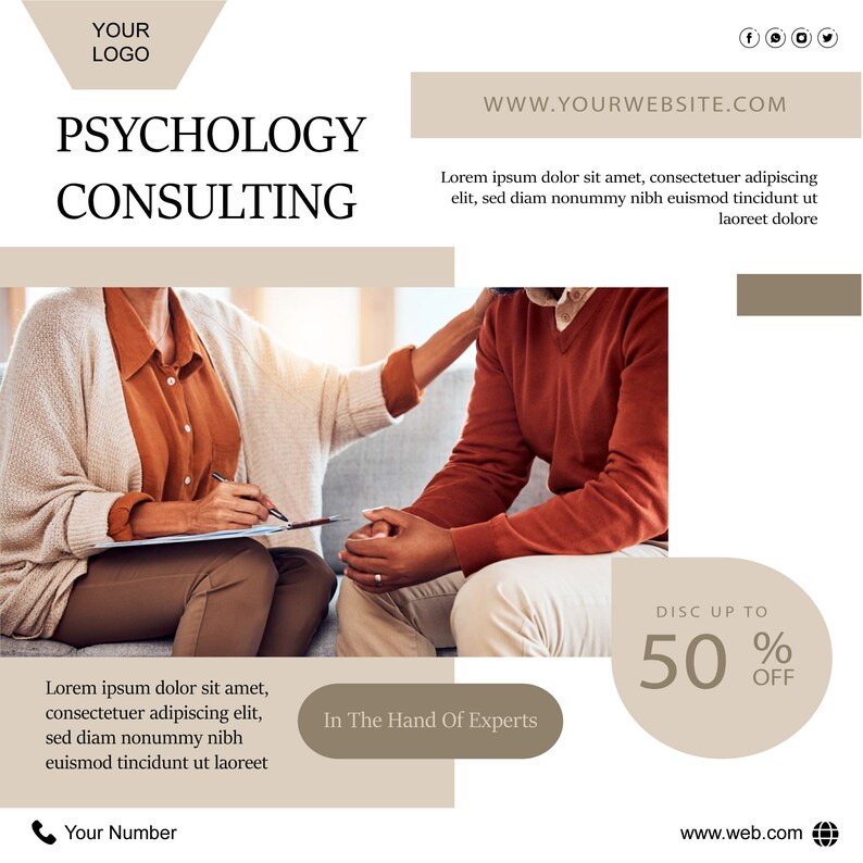 Editable Psychologist Flyer Template / Counseling Psychology Design - Etsy